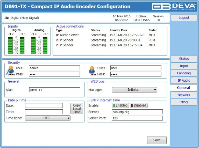 Encodeur IP DB91-TX - Comequip - Matériel Radio FM & DAB/DAB+