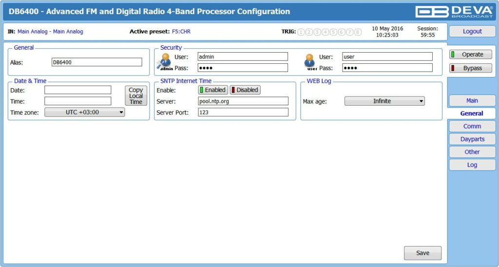 DB6400 ADVANCED FM AND DIGITAL RADIO 4-BAND AUDIO PROCESSOR WITH BACKUP AUDIO PLAYER - Comequip ...